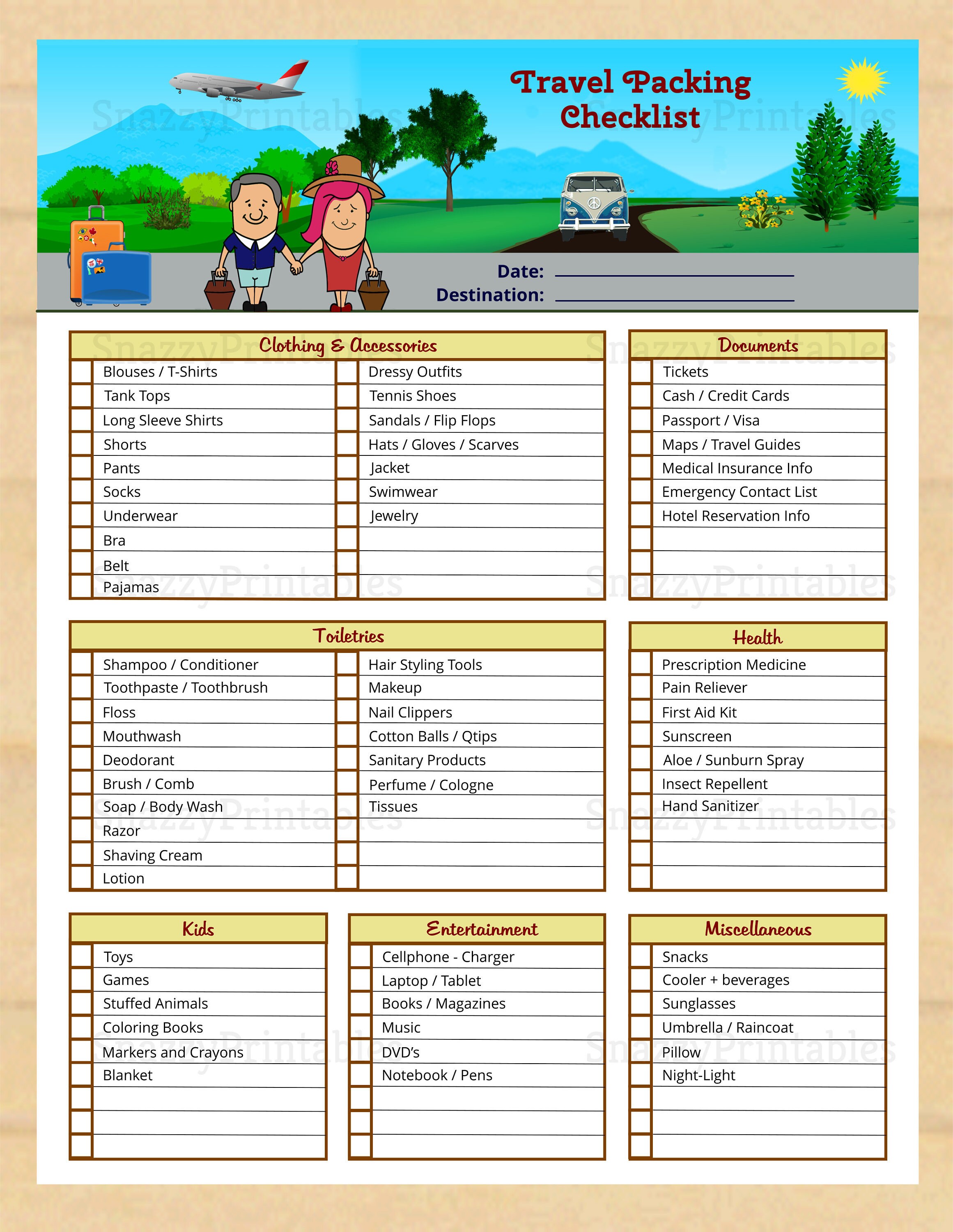 Printable Packing List Template Quick Easy Indiana Jo Easy Printable 