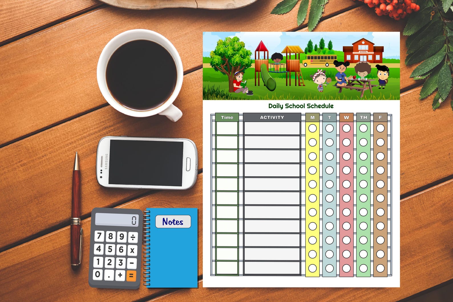 Printable Daily School Schedule - Instant Download PDF - Etsy