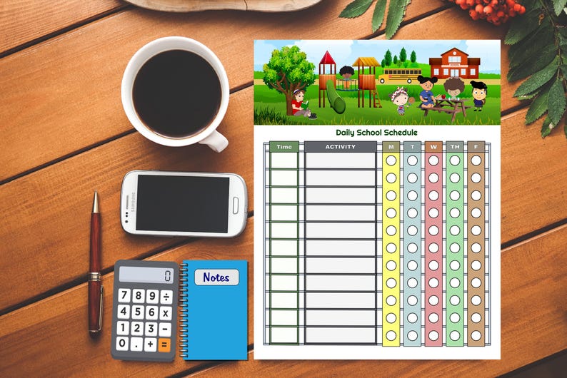 Printable Daily School Schedule - Instant Download PDF - Etsy