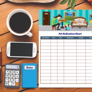 Fillable Pet Medication Chart Printable, Cat, Dog Medication Schedule ...