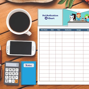 Fillable Pet Medication Chart Printable, Dog, Cat Medication Log ...