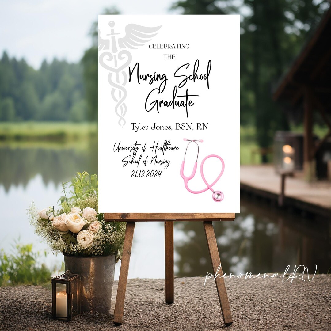 Nurse Graduation Party Welcome Sign Template. Nursing Party Signs ...