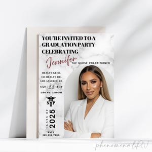 Nurse Practitioner Graduation Invitation, Nurse, Np, FNP, PMHNP, AGNP ...