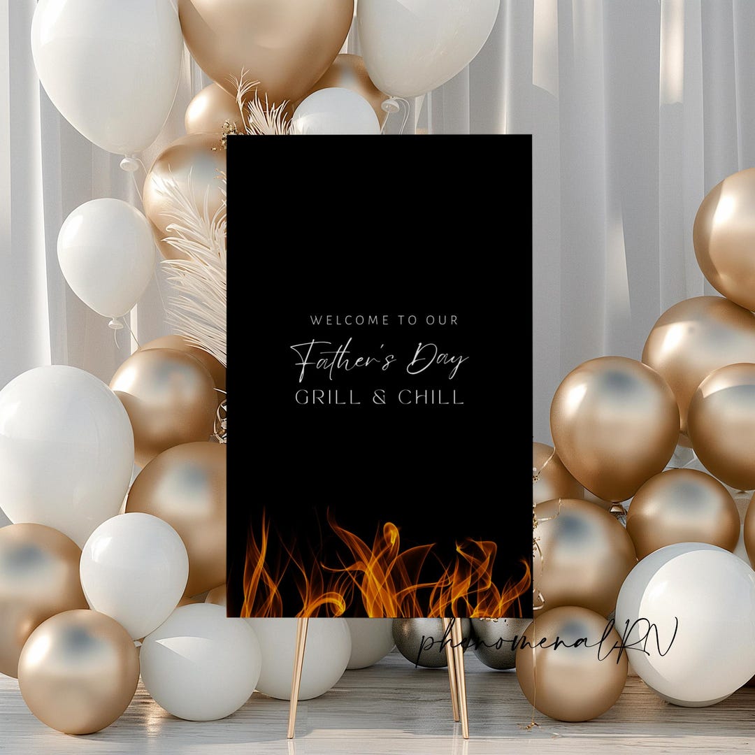 Father's Day Welcome Sign Template, Fathers Day Party Decorations ...