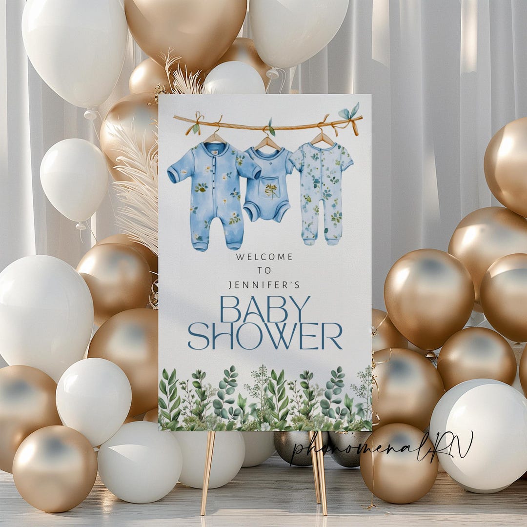 Baby Shower Party Welcome Sign Template. Editable Canva Template, Baby ...