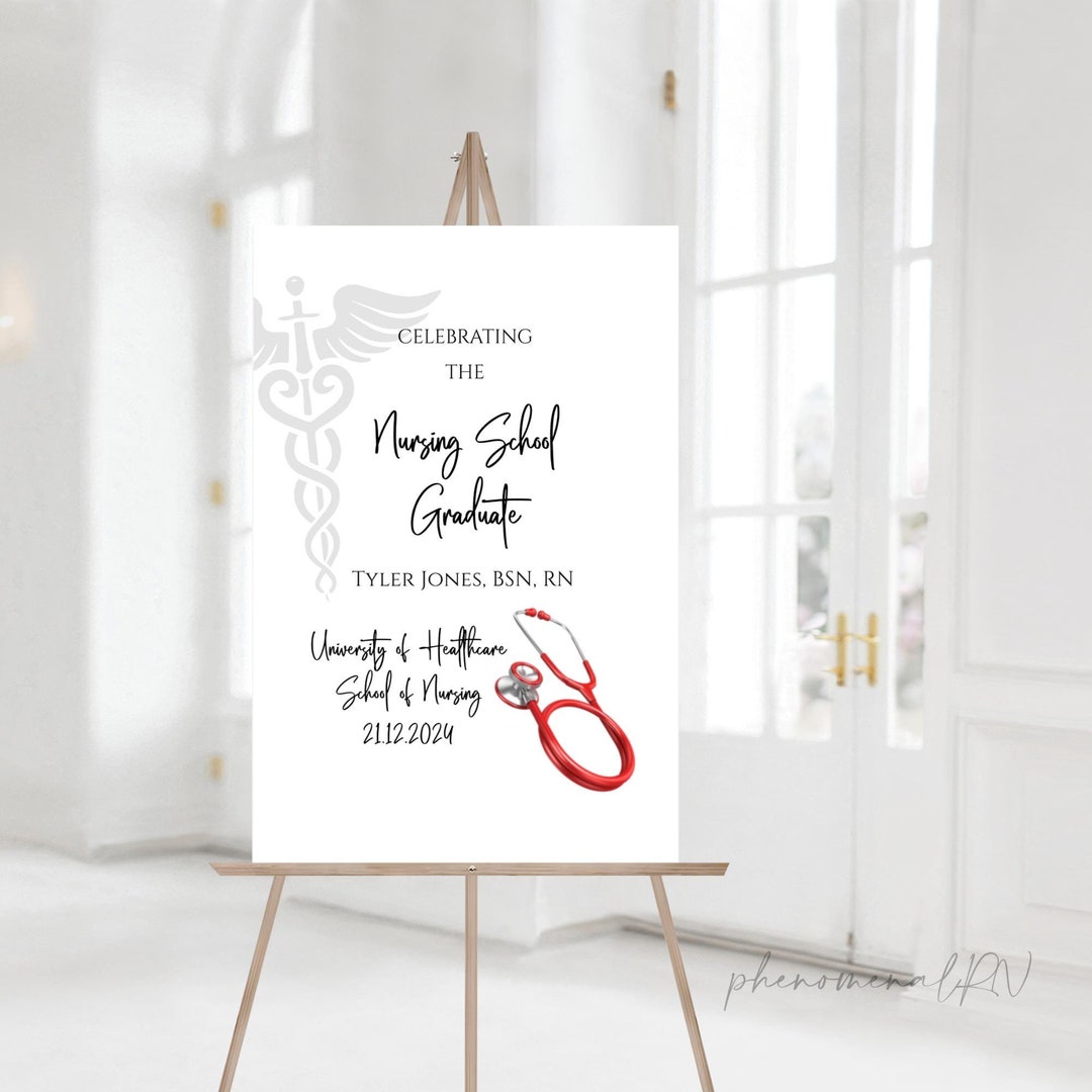 Nursing School Graduation Party Sign, Nurse Welcome Sign, Graduation ...