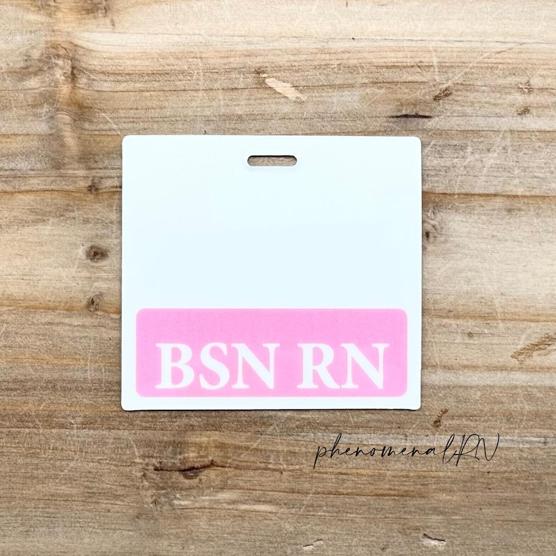 BSN RN Nurse Badge Buddy, Rn, Horizontal Badge Reel ID Holder, Nursing ...