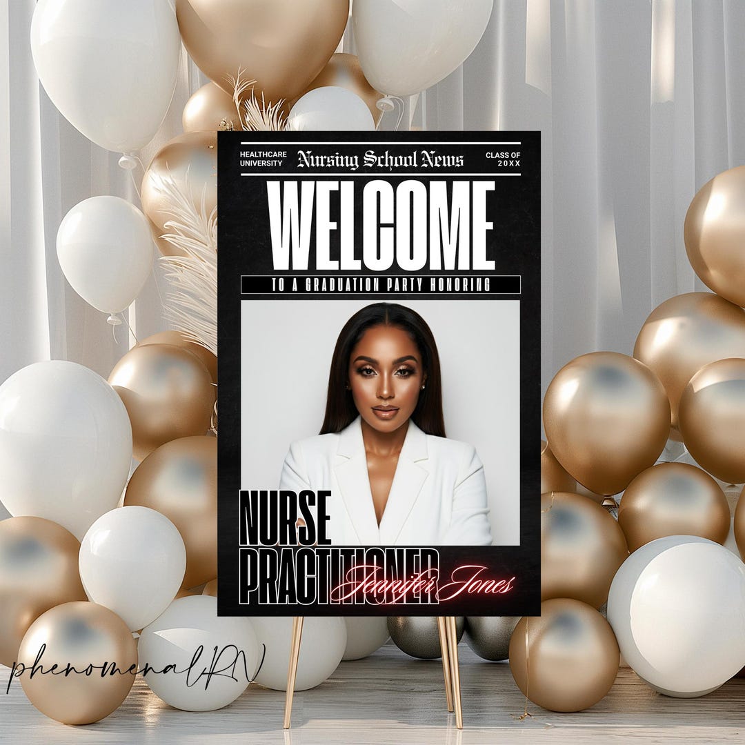 Nurse Practitioner Graduation Welcome Sign 24x36 | NP Grad Party Decor ...