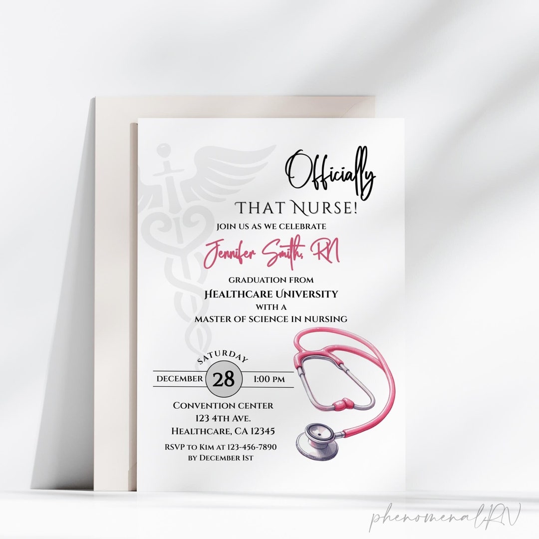 Nurse Graduation Celebration Invitation, RN, LPN, Nursing Graduation ...