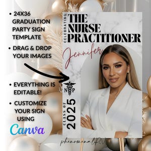 Nurse Practitioner Graduation Party Sign Template. Nursing Graduation ...