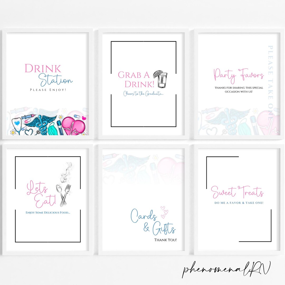 Nurse Graduation Party Sign Bundle. RN, LPN, Nursing Graduation Party ...
