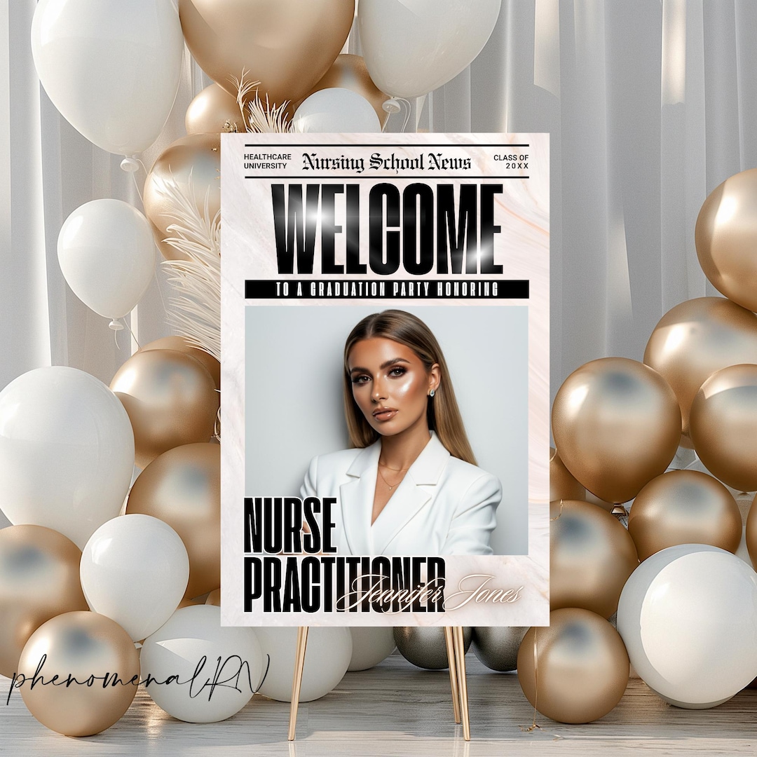 Nurse Practitioner Graduation Welcome Sign 24x36 | NP Grad Party Decor ...