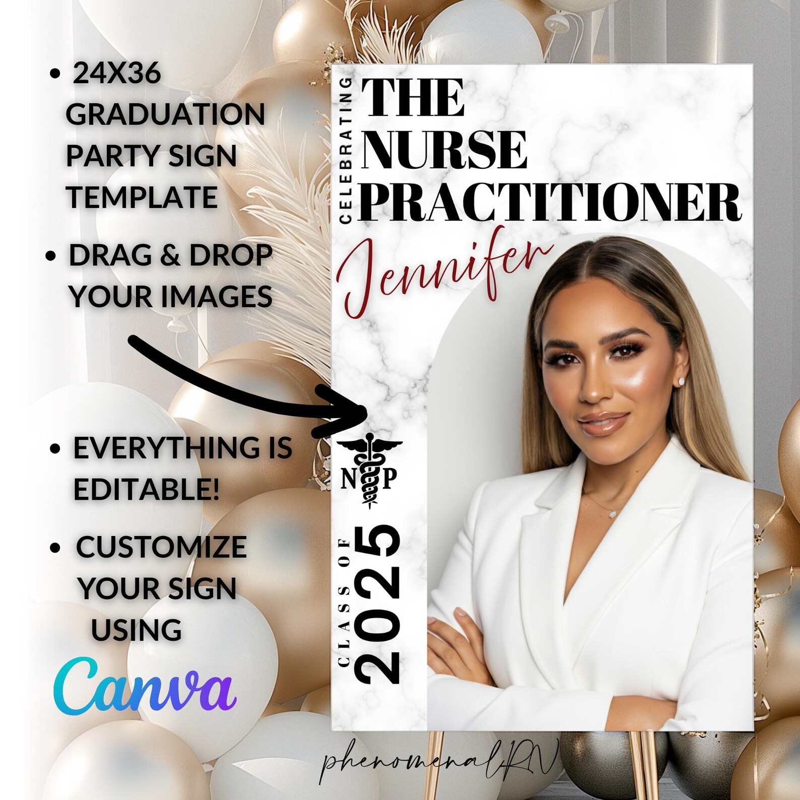 Nurse Practitioner Graduation Party Sign Template. Nursing Graduation ...