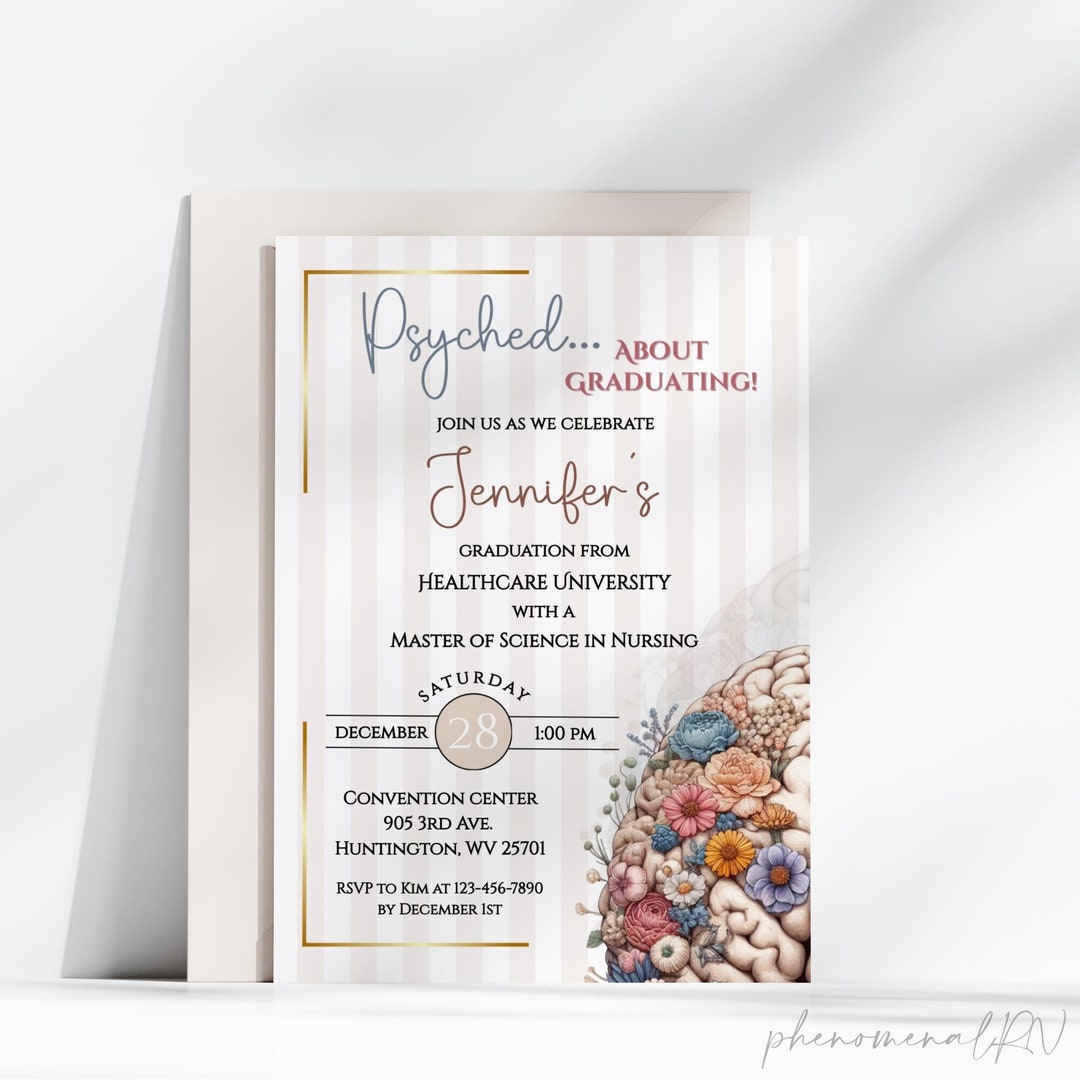 Psychiatric Mental Health Nurse Practitioner 5x7 Editable Graduation ...