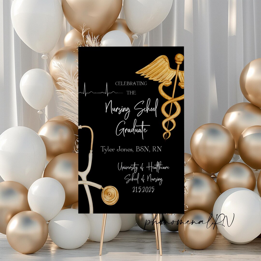Nursing Graduation Party Welcome Sign Template Printable Nurse ...