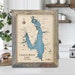 Manatee River Nautical Depth Map Wall Art, Topographic 3D Wood Map ...