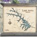 Lake Anna 3D Nautical Wood Map Wall Art, Carved Water Depth Chart ...