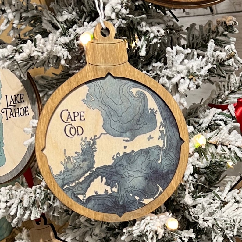 Nautical Map Christmas Ornament, Coastal Christmas Seasonal Decor ...