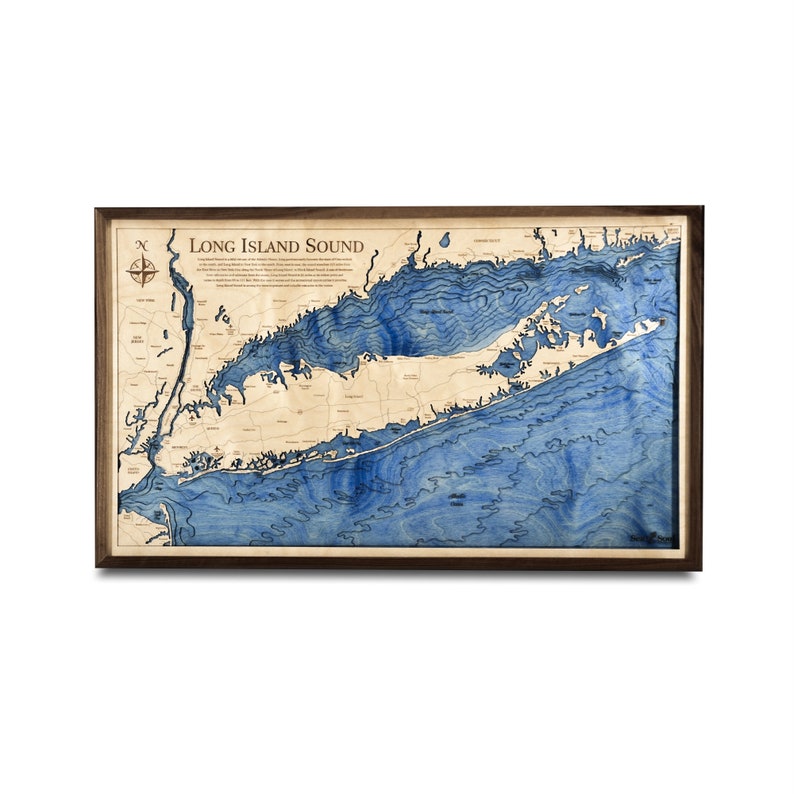 Long Island Sound Nautical 3D Wood Map Wall Art the Hamptons - Etsy