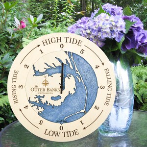 North Carolina Tide Clock, 2 Sizes, Beaufort, OBX, Sunset Beach, Topsail Beach, Home Gifts, Gift ...