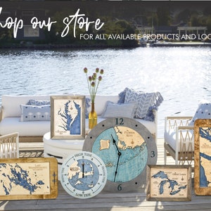 Manatee River 3D Wood Map Nautical Wall Clock, Bradenton Carved Water ...