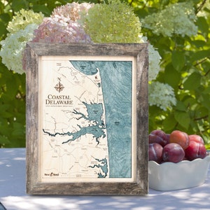 Coastal Delaware 3D Wood Map Wall Art, Bethany Beach Wall Art, Rehoboth ...