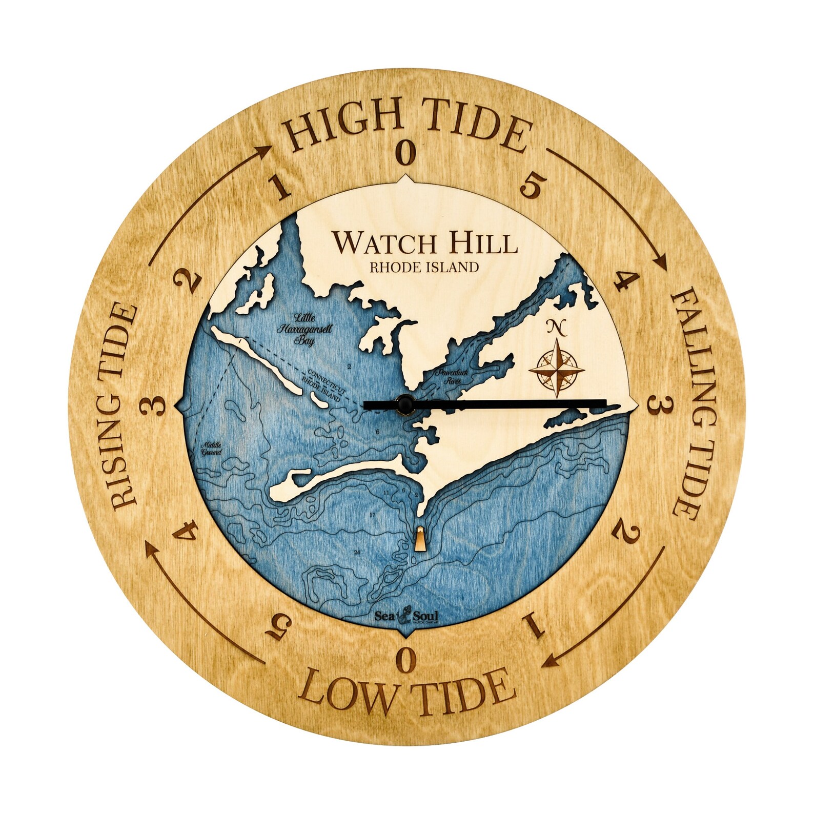 Coastal 3D Wood Map Tide Clock East Coast Nautical Chart Tide - Etsy