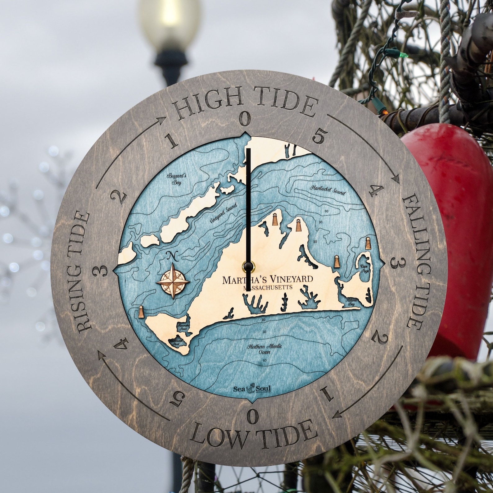 Massachusetts 3D Wood Map Tide Clock Boston Nautical Chart - Etsy