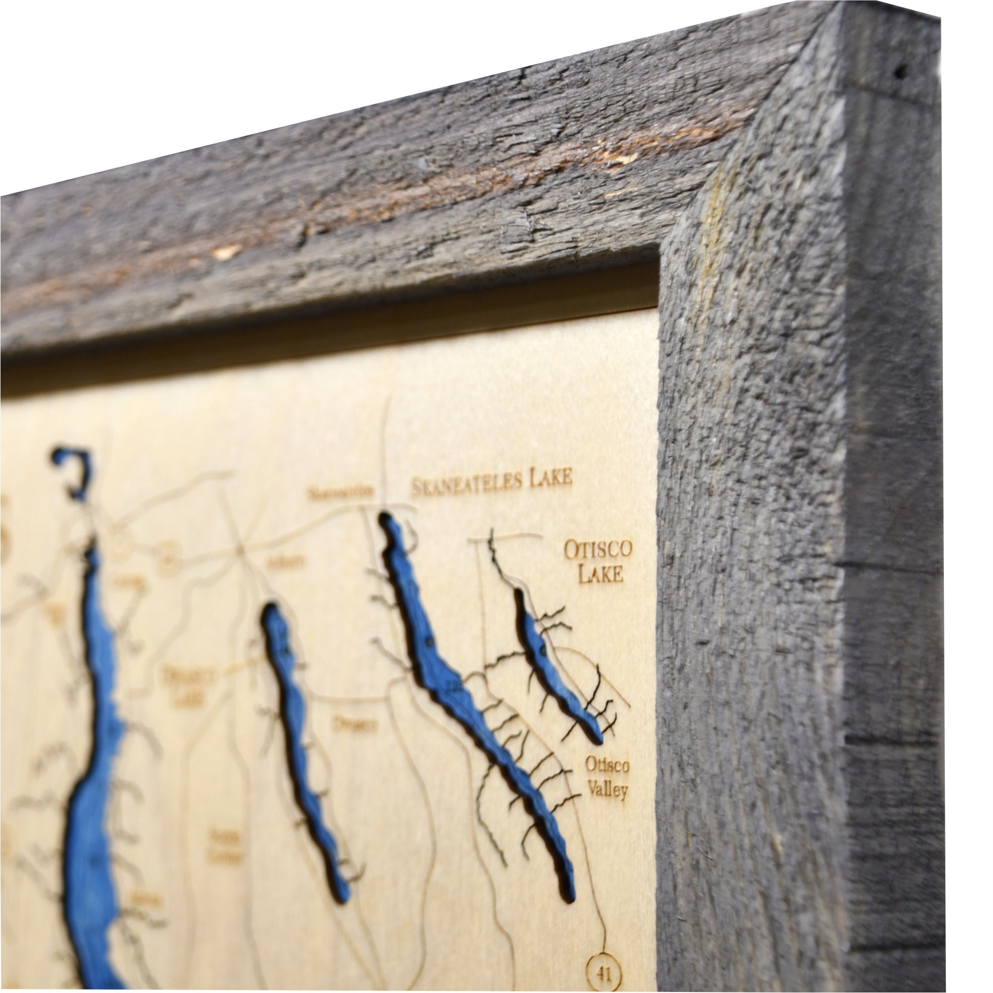 Finger Lakes 3D Nautical Wood Map Wall Art, 2-sizes, Nautical Chart ...