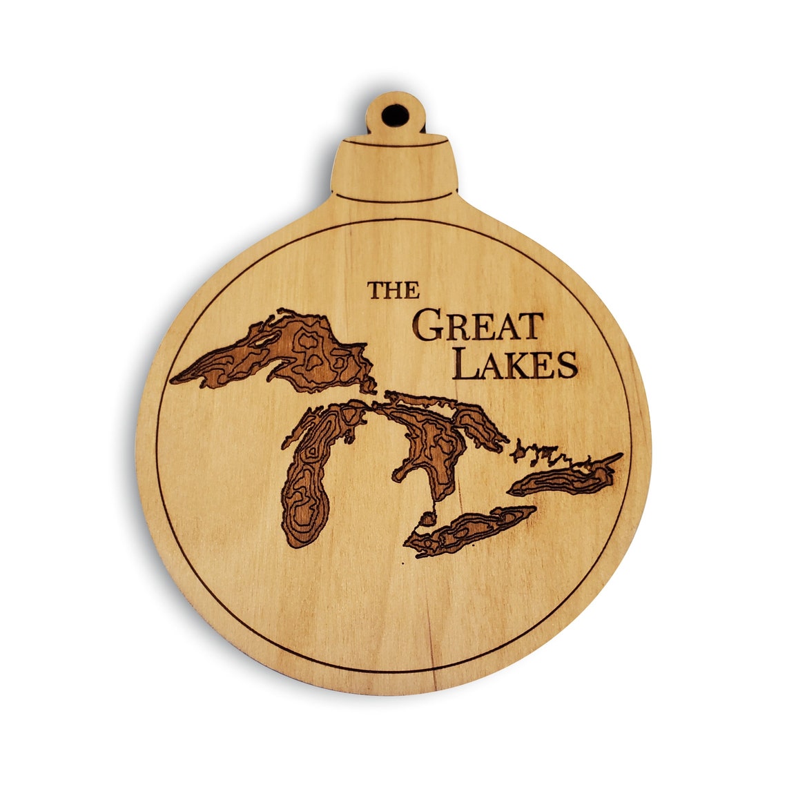BEST SELLING Great Lakes Nautical Map Christmas Ornament, 3D Wood Map ...