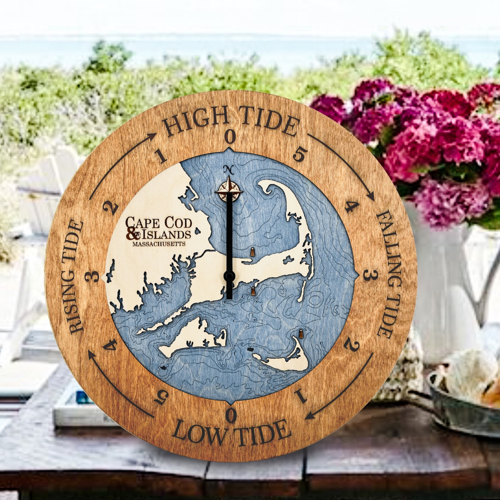 Massachusetts 3D Wood Map Tide Clock Boston Nautical Chart - Etsy