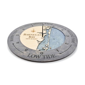 New Jersey Tide Clock, Jersey Shore Tide Clock, Nautical 3D Wood Map ...