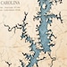 Lake Keowee 3D Wood Map Wall Art, Topographic Water Depth Map, Unique ...