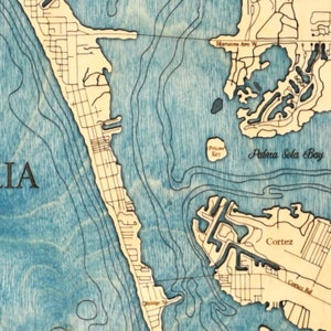 Anna Maria Island Nautical Chart Wall Art, 3D Wood Map, Topographic ...
