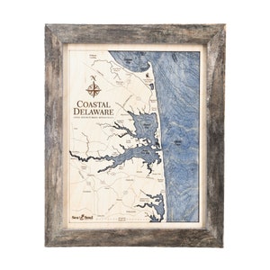 Coastal Delaware 3D Wood Map Wall Art, Bethany Beach Wall Art, Rehoboth ...