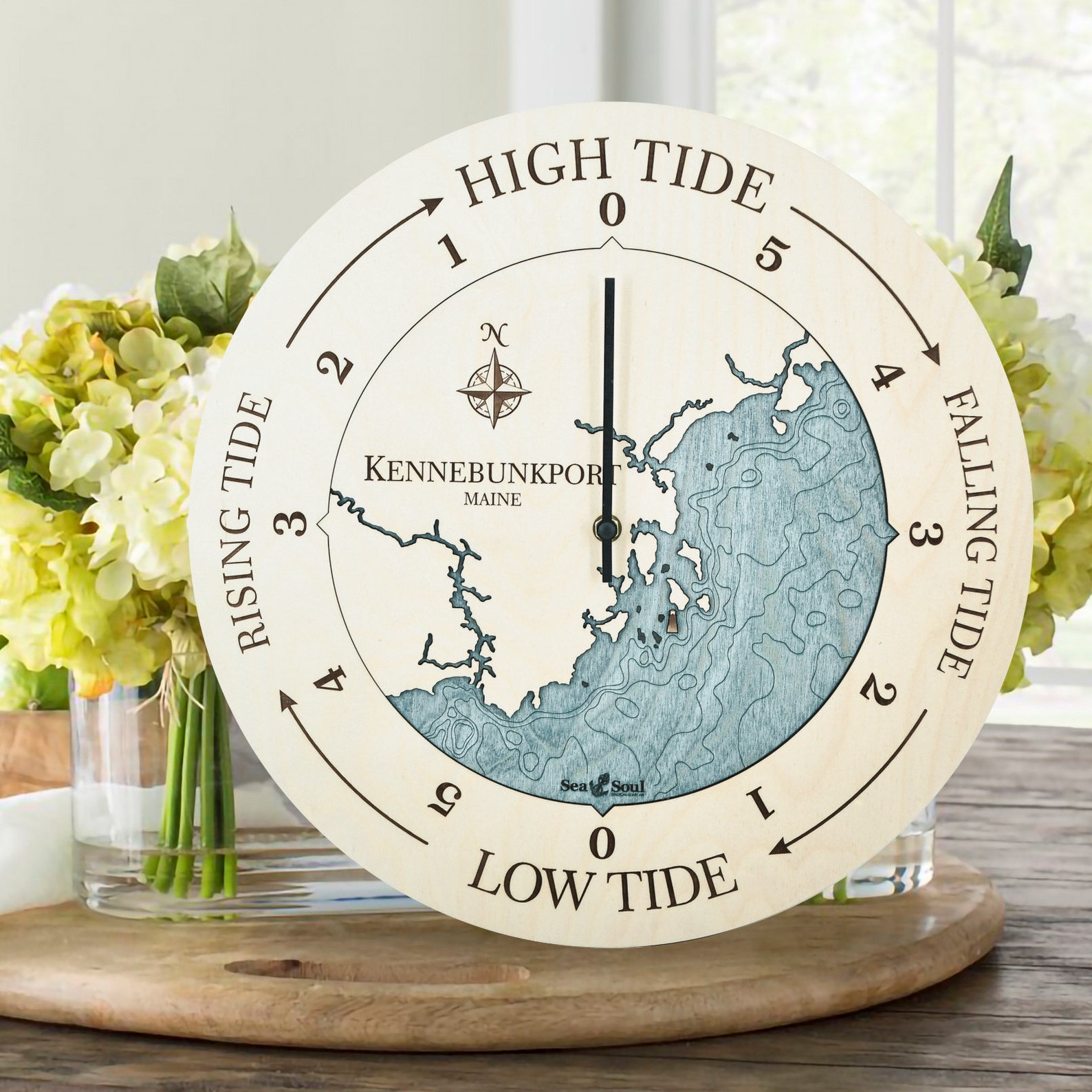 Coastal 3D Wood Map Tide Clock East Coast Nautical Chart Tide | Etsy