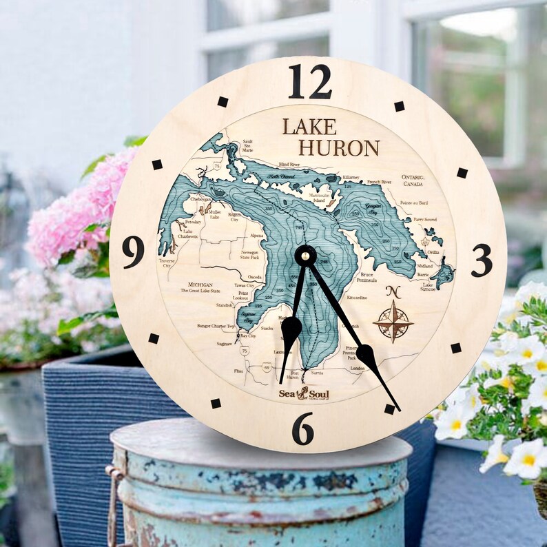 All Great Lakes Wall Clocks, Lake Michigan Clock, Lake Huron Clock ...