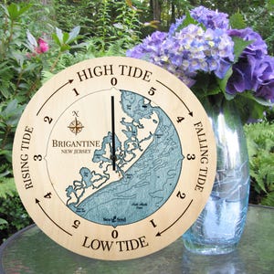 New Jersey Tide Clock, Jersey Shore Tide Clock, Custom Nautical 3D Wood ...