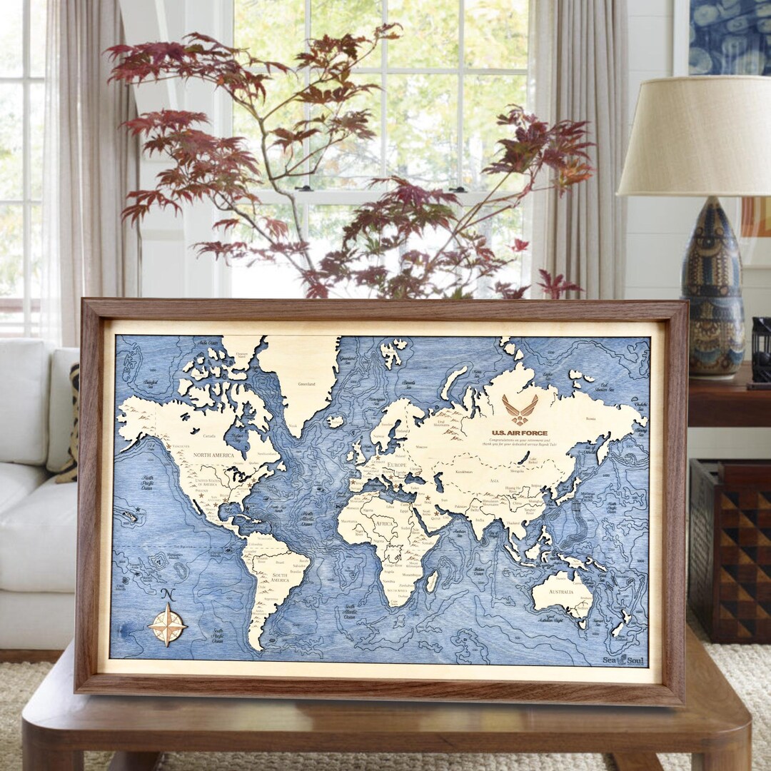 Personalized Military 3D Wood Map: Graduation or Retirement Gift - Etsy