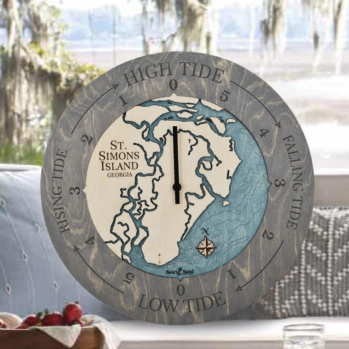 Coastal 3D Wood Map Tide Clock East Coast Nautical Chart Tide | Etsy