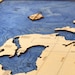 Manatee River Nautical Depth Map Wall Art, Topographic 3D Wood Map ...