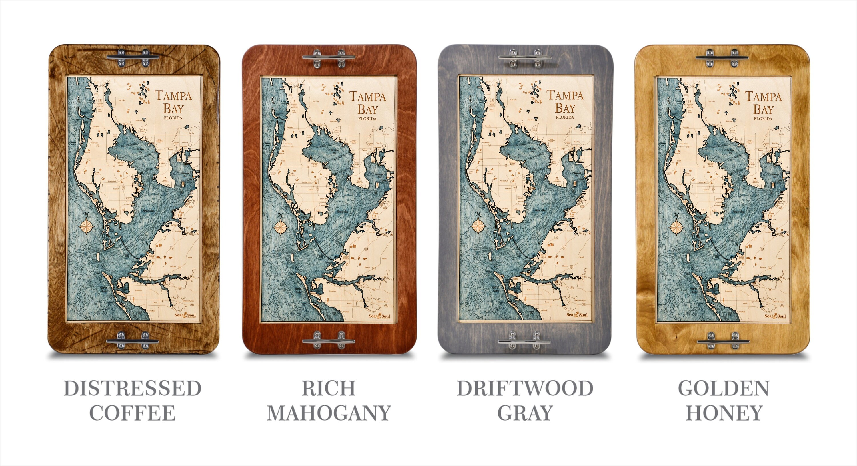 Tampa Bay Nautical Wood Chart Wall Art, 3D Wood Map Nautical Décor ...