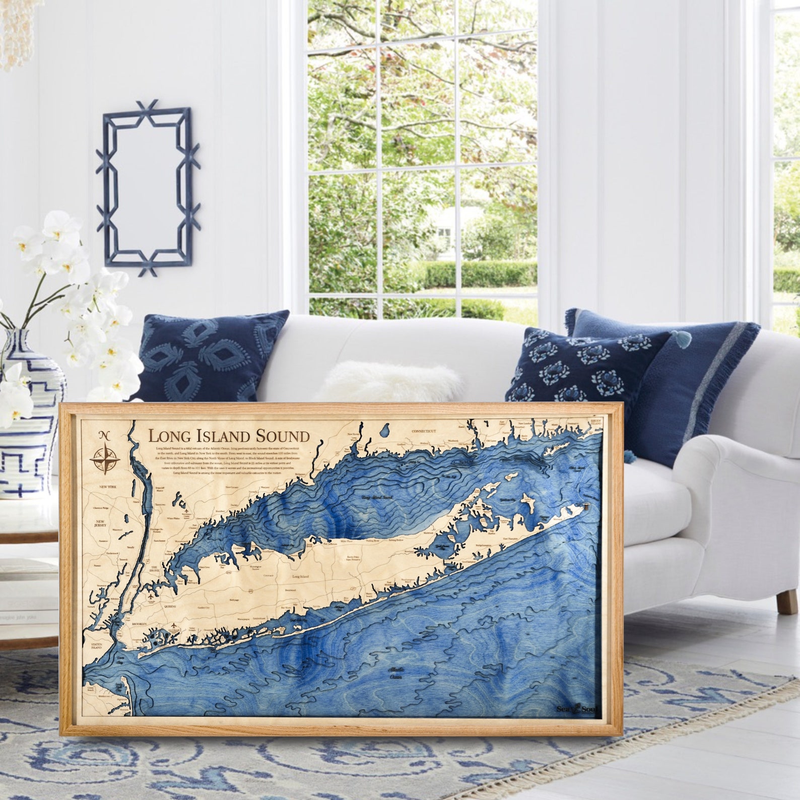 Long Island Sound Nautical 3D Wood Map Wall Art the Hamptons - Etsy