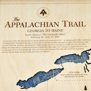 Appalachian Trail Thru-hike Personalized Wall Art, Backpacker or Hiker ...