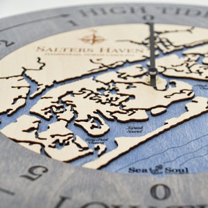 North Carolina Tide Clock, 2 Sizes, Beaufort, OBX, Sunset Beach, Topsail Beach, Home Gifts, Gift ...