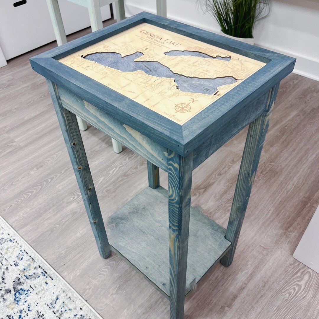 Geneva Lake Accent Table, Coastal Decor, Home Decor, Nautical End Table ...