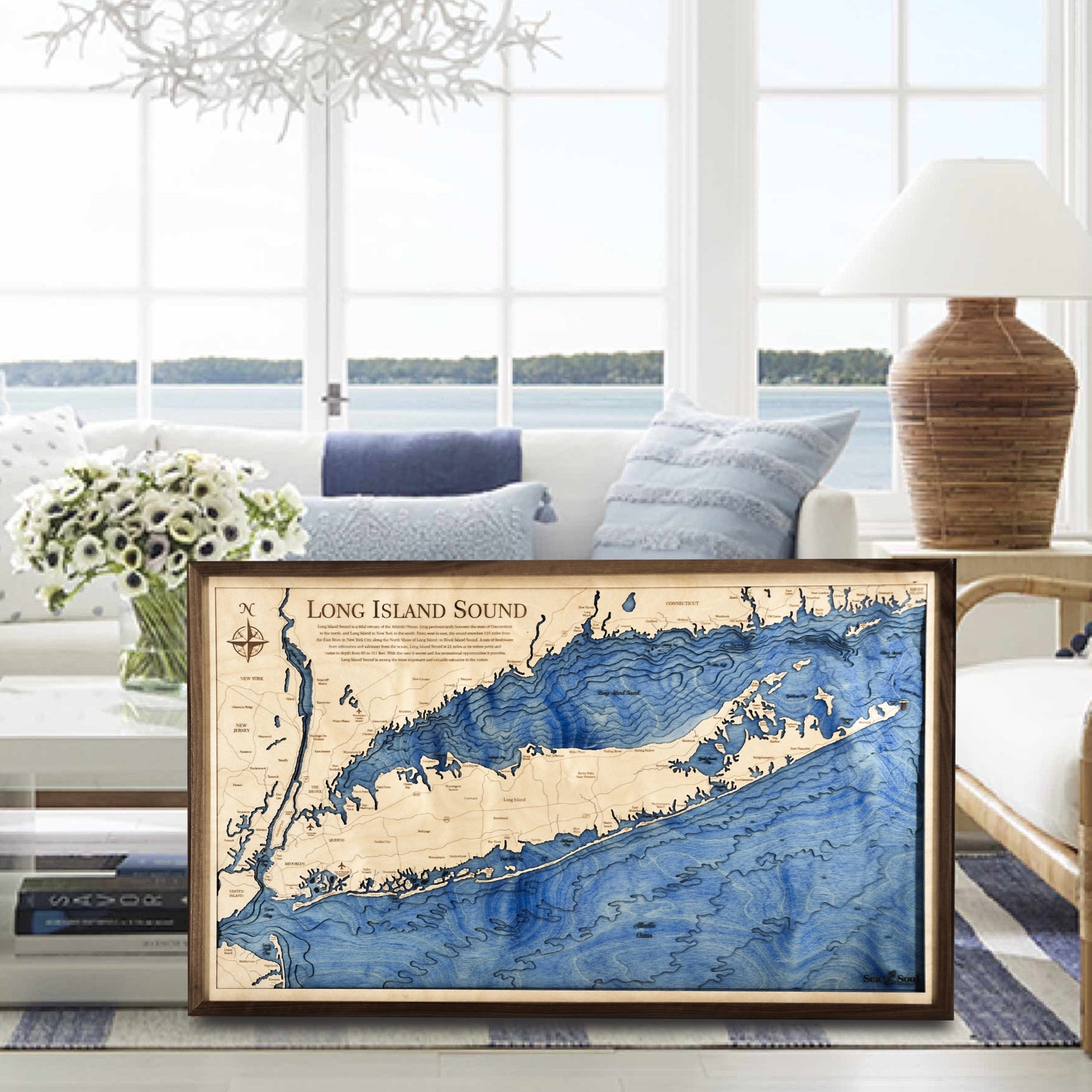 Long Island Sound Nautical 3D Wood Map Wall Art the Hamptons - Etsy