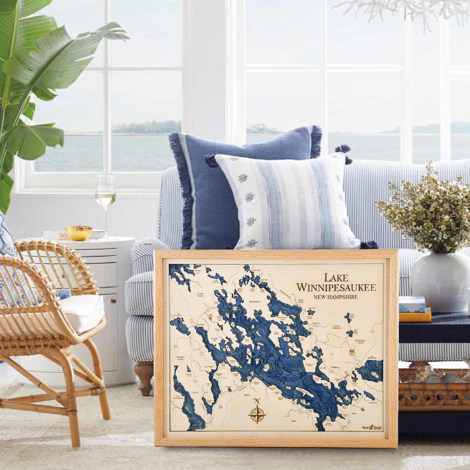Nautical Chart Wall Art 3D Wood Map Wall Art Fisherman Gift - Etsy