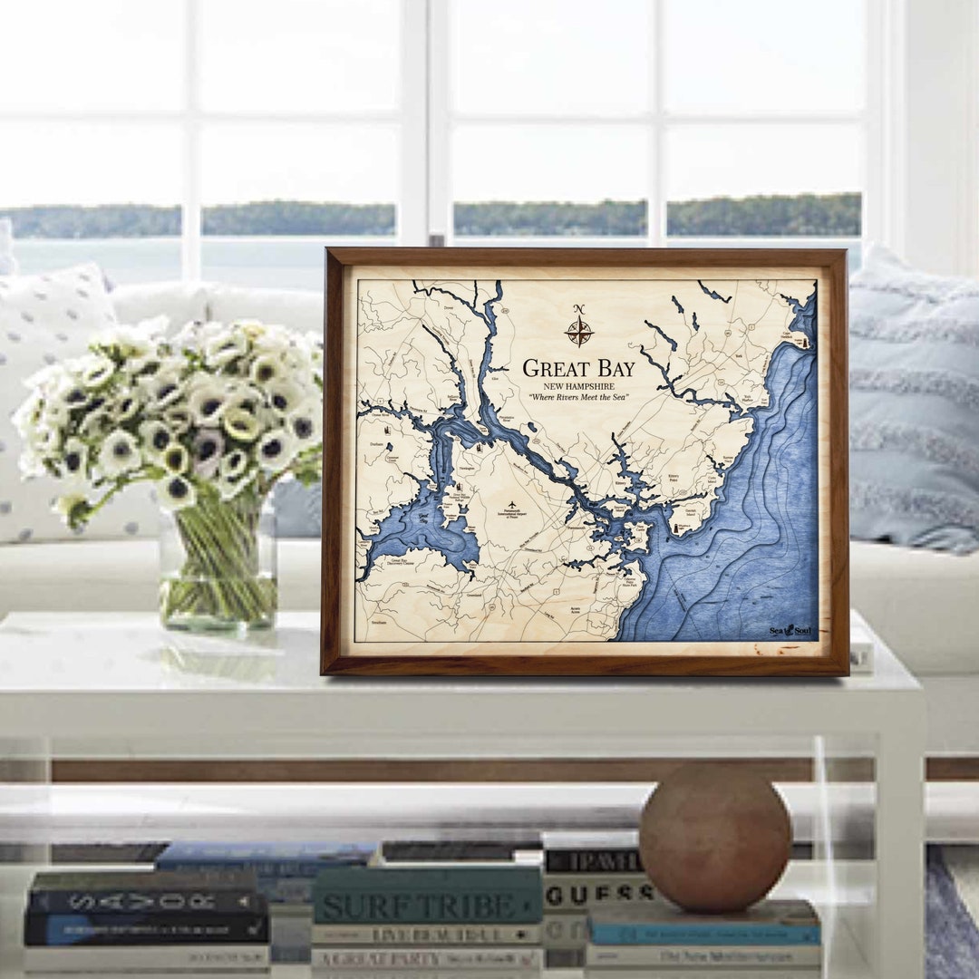 Nautical Chart Wall Art, 3D Wood Map Wall Art, Fisherman Gift, Sailor ...