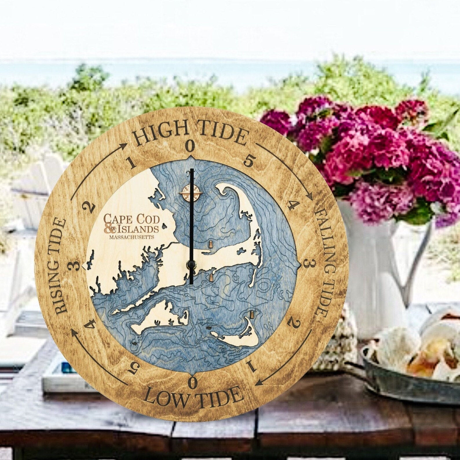 Coastal 3D Wood Map Tide Clock East Coast Nautical Chart Tide | Etsy